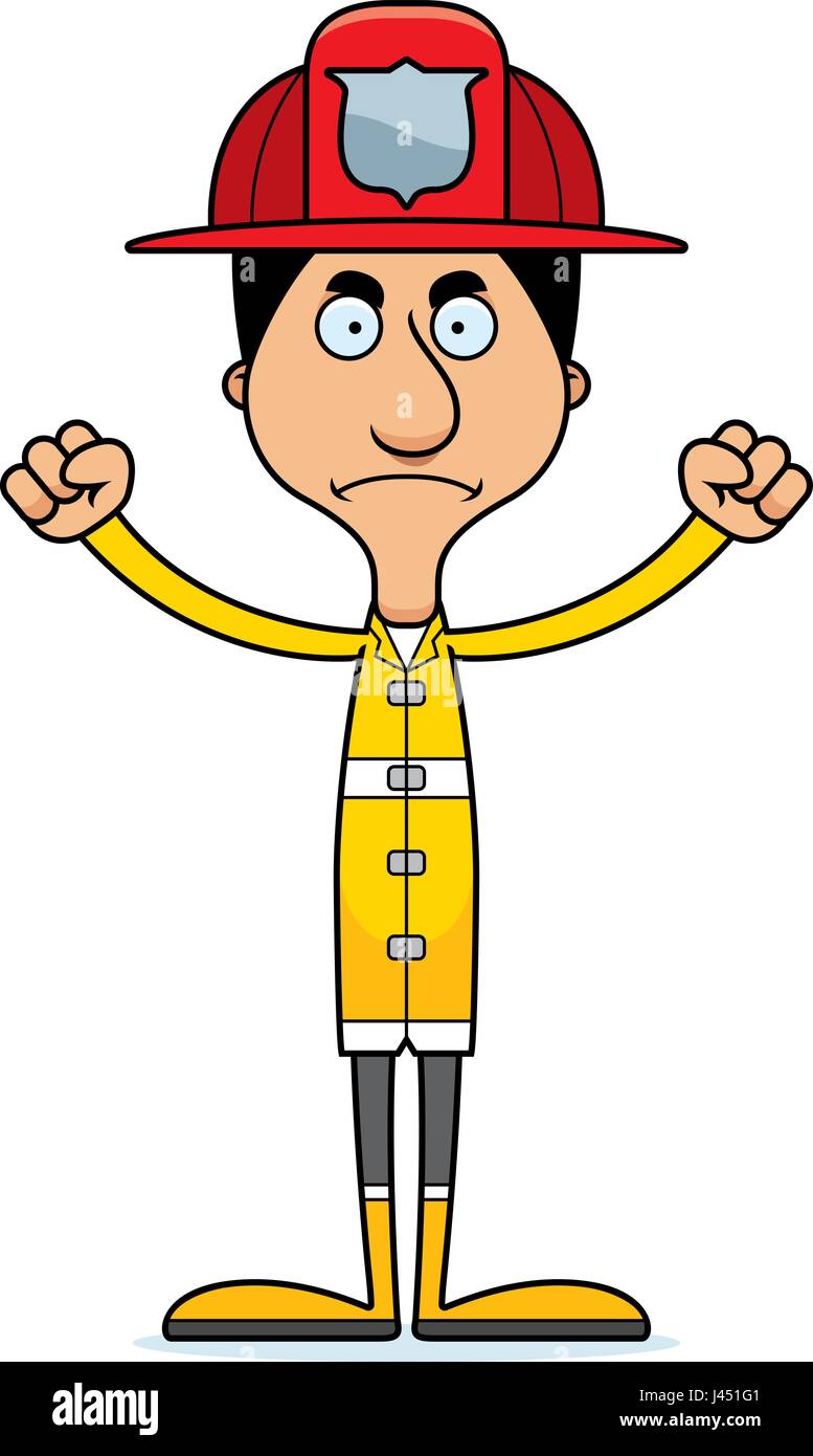 A cartoon firefighter man looking angry Stock Vector Image & Art - Alamy