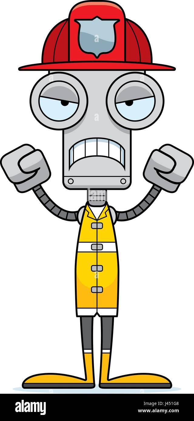 A cartoon firefighter robot looking angry Stock Vector Image & Art - Alamy