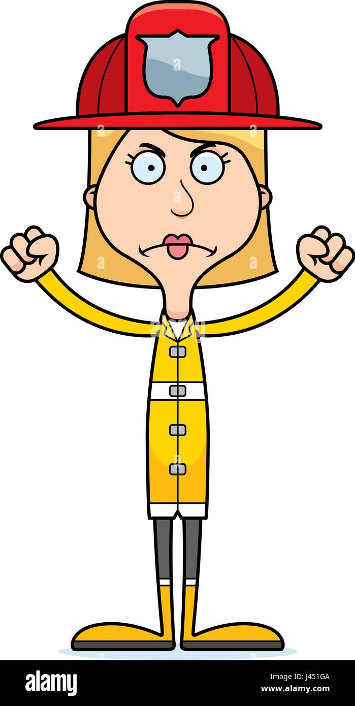 A cartoon firefighter woman looking angry Stock Vector Image & Art - Alamy