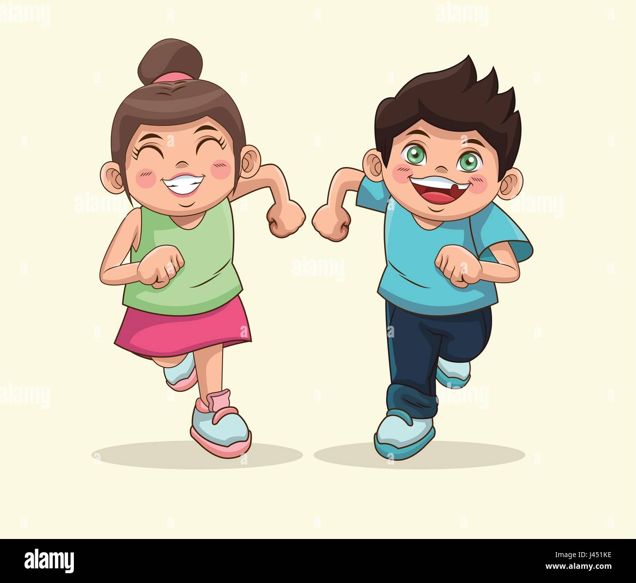 happy children day. boy and girl sweet children Stock Vector Image ...