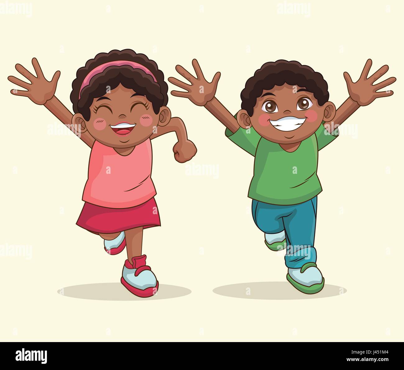happy children day. boy and girl sweet children Stock Vector Image ...