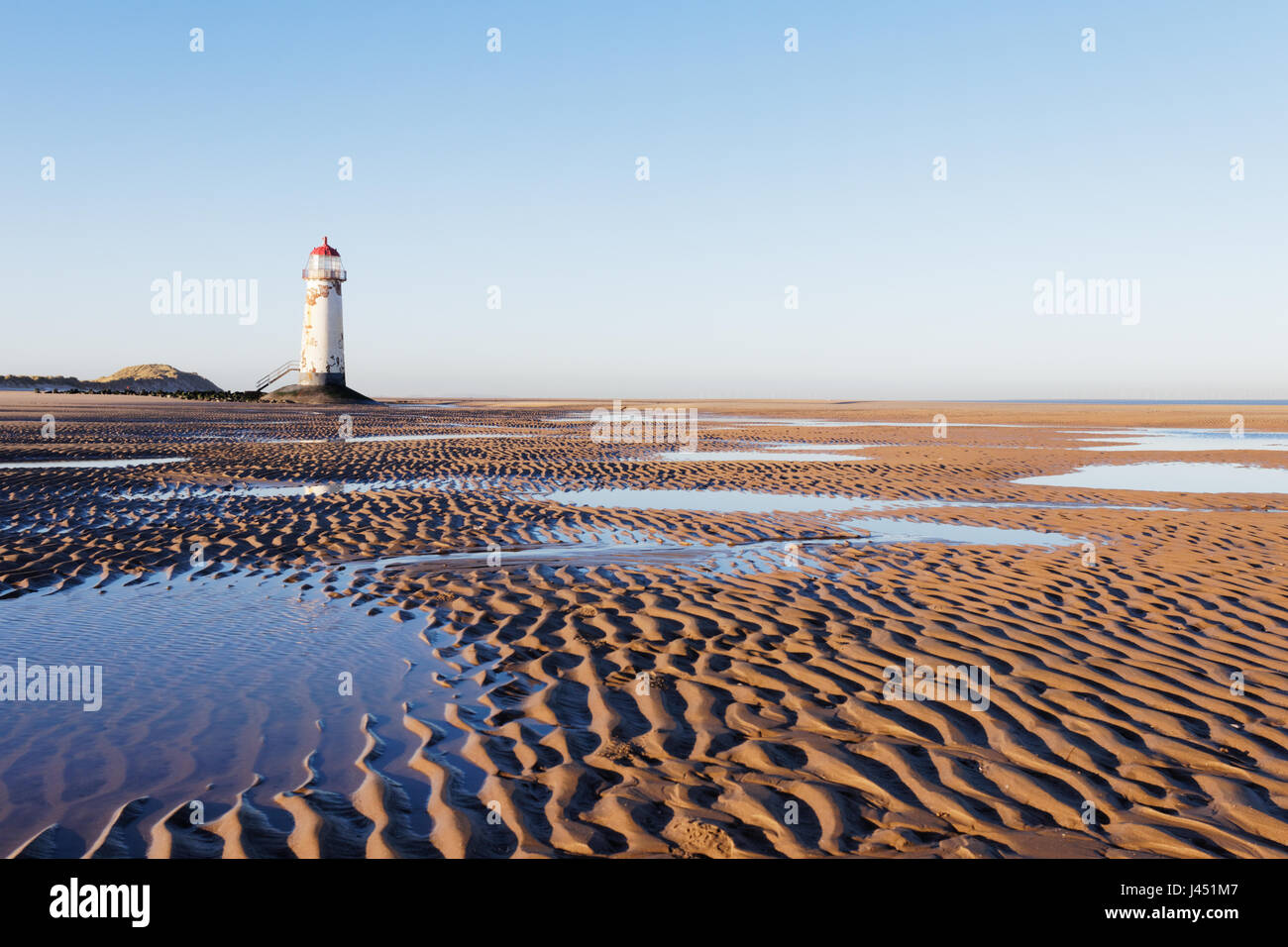 The lighthouse on the beach at Talacre Stock Photo - Alamy