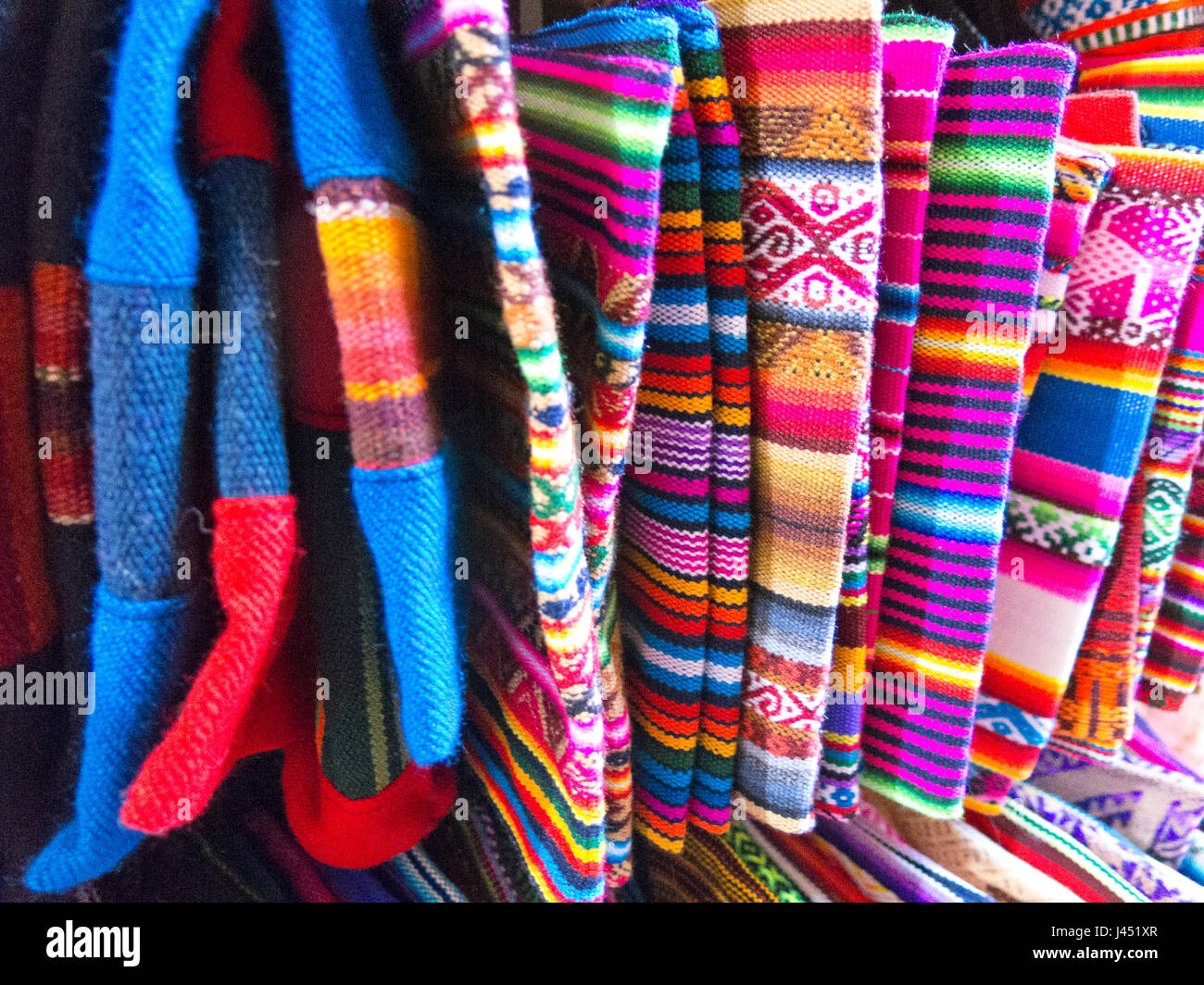 Display of traditional souvenirs at the market in La Paz city, Bolivia ...