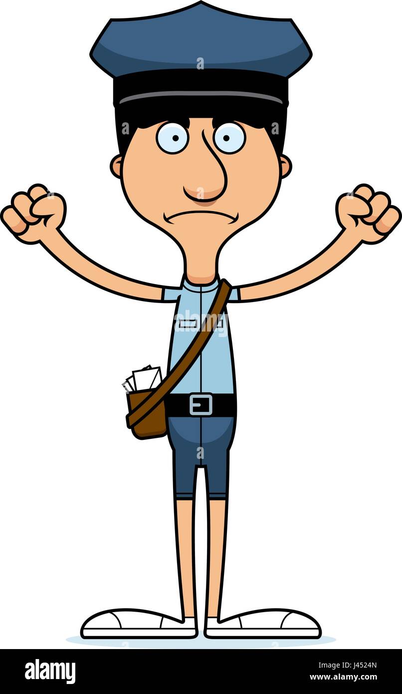 Cartoon Illustration Mailman Looking Angry Stock Photos & Cartoon ...
