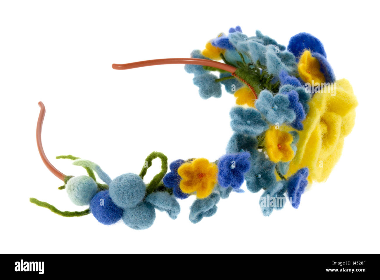 a blue and yellow beautiful roses made of wool Stock Photo - Alamy