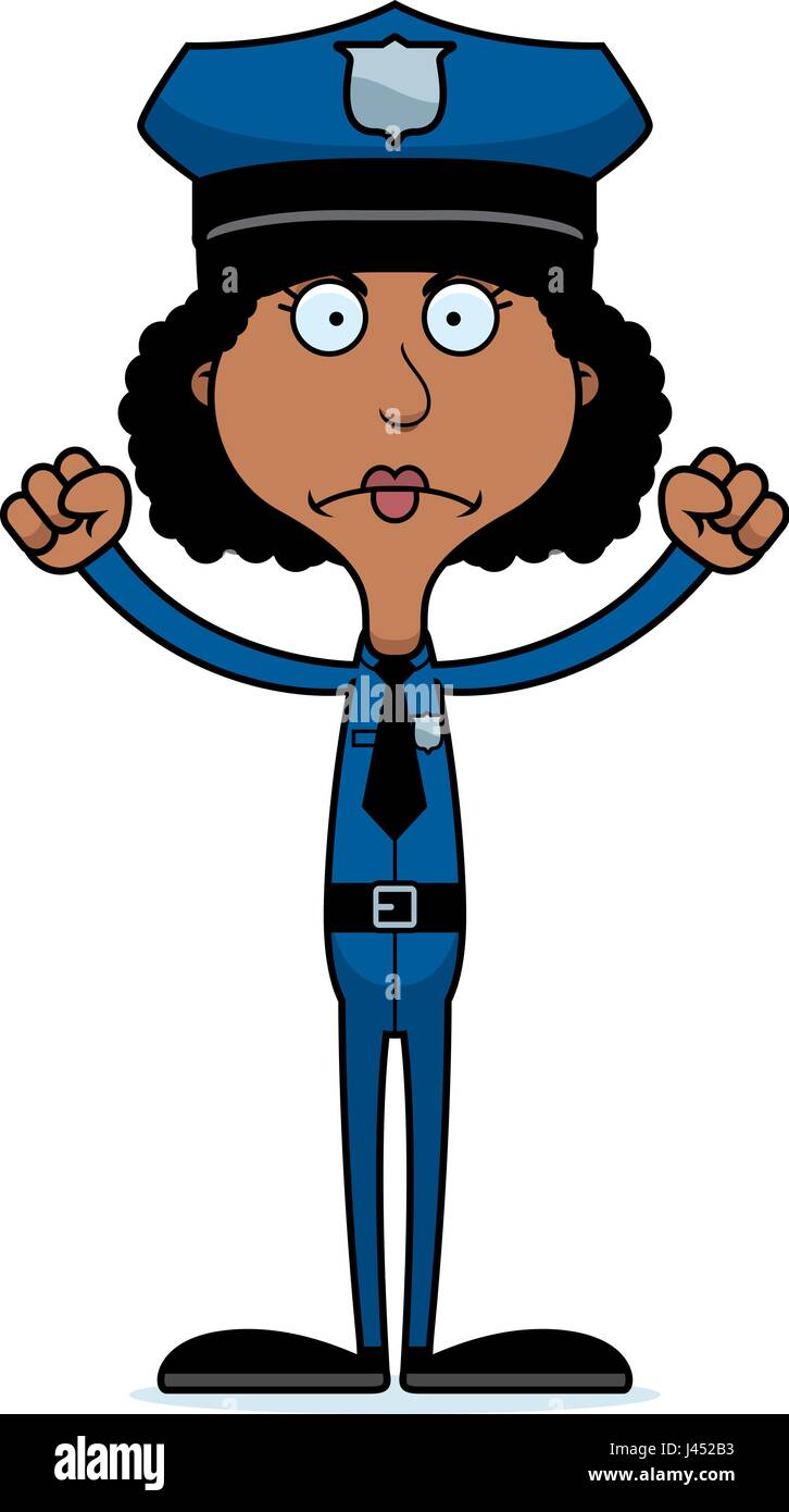 A cartoon police officer woman looking angry Stock Vector Image & Art ...