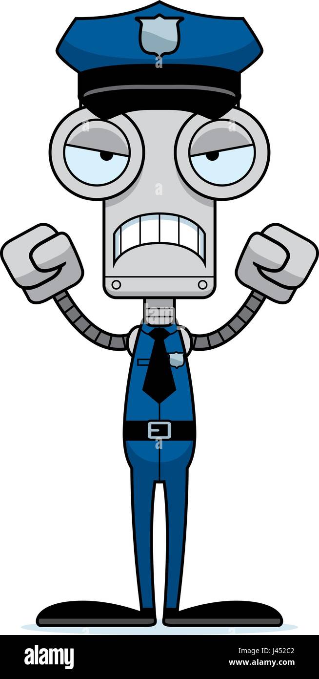 A cartoon police officer robot looking angry Stock Vector Image & Art ...