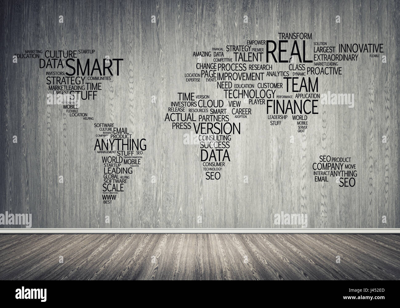 World map in typography Stock Photo - Alamy