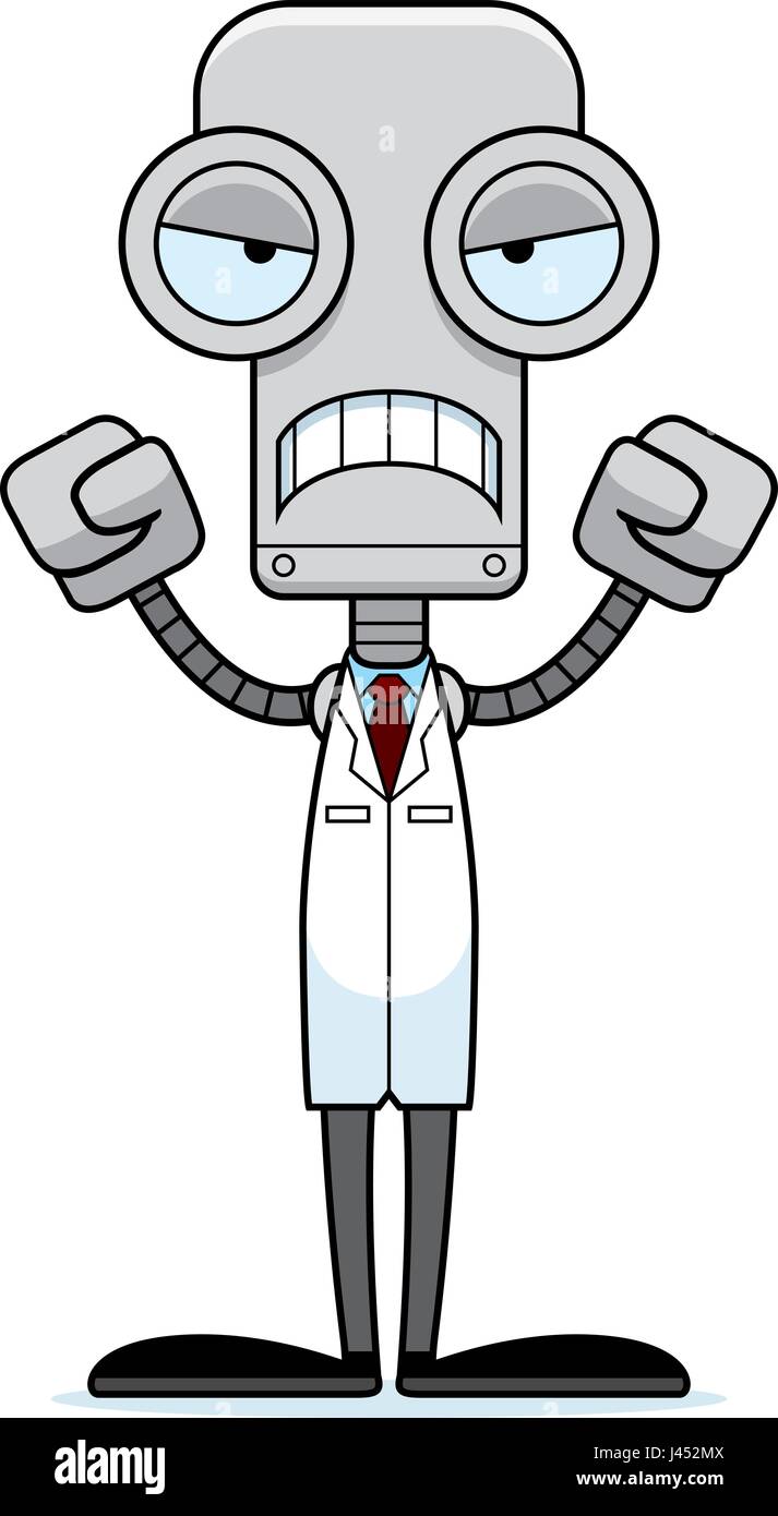 A cartoon scientist robot looking angry Stock Vector Image & Art - Alamy