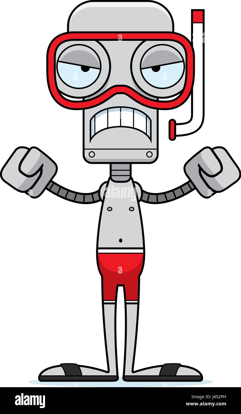 A cartoon snorkeler robot looking angry Stock Vector Image & Art - Alamy