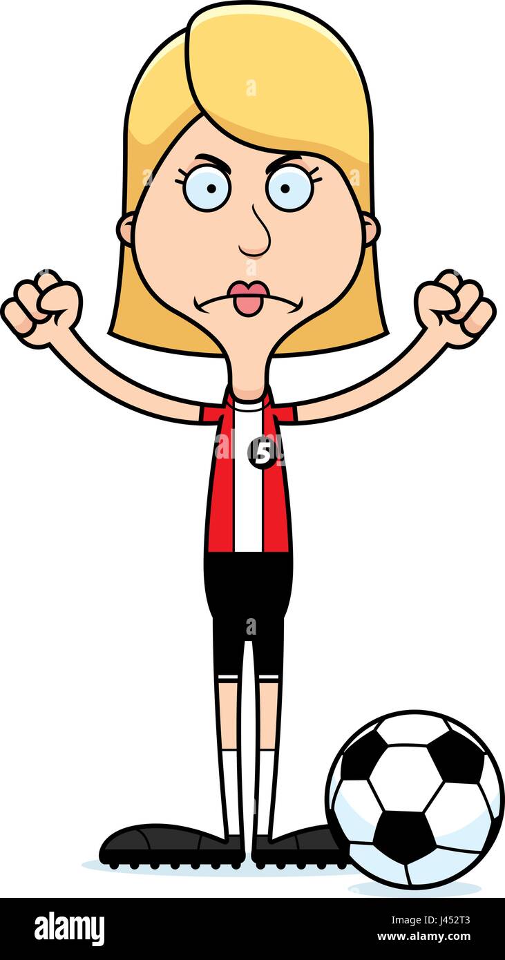 A cartoon soccer player woman looking angry Stock Vector Image & Art ...