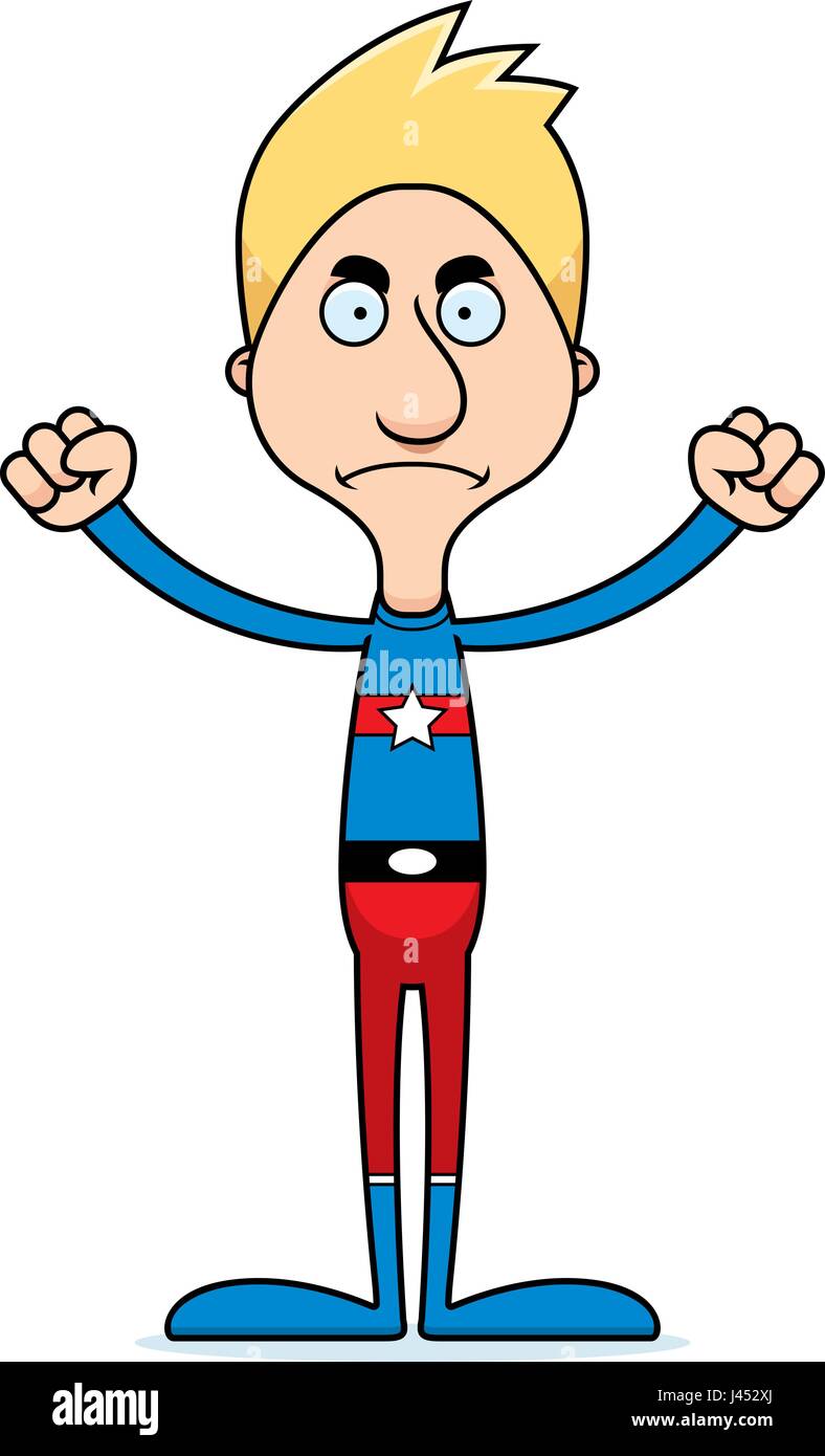 Cartoon illustration superhero looking angry hi-res stock photography ...