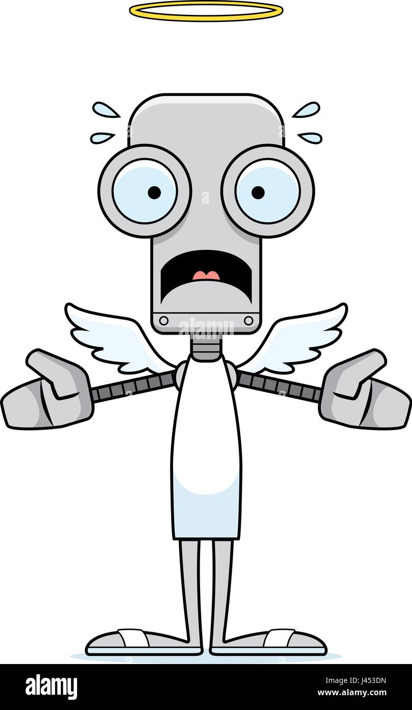 A cartoon angel robot looking scared Stock Vector Image & Art - Alamy