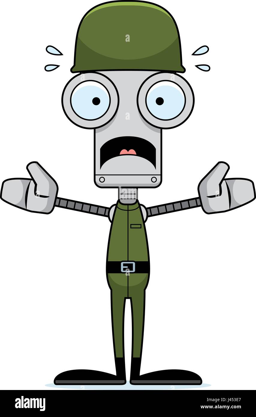 A cartoon soldier robot looking scared Stock Vector Image & Art - Alamy