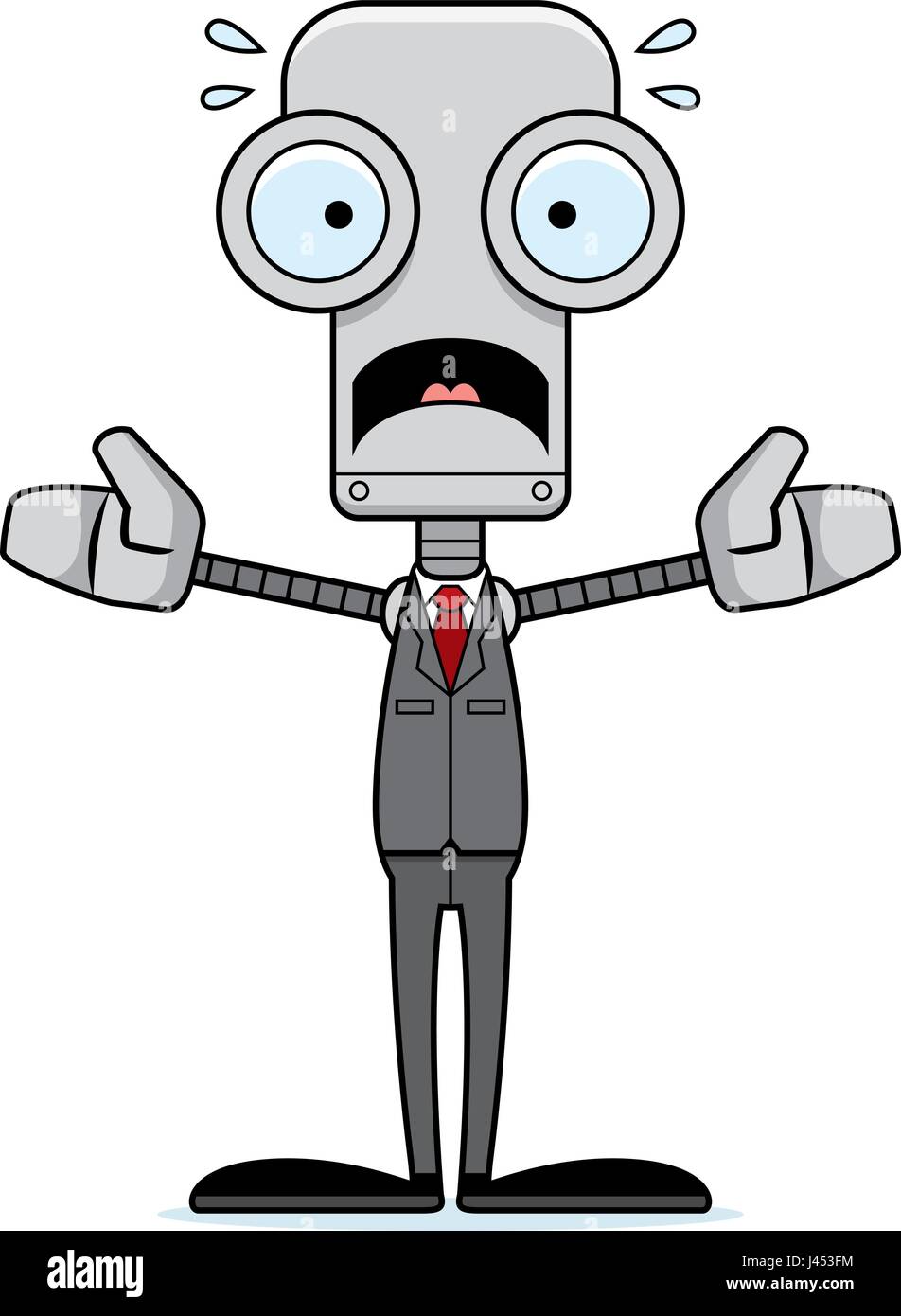 A Cartoon Businessperson Robot Looking Scared Stock Vector Image And Art
