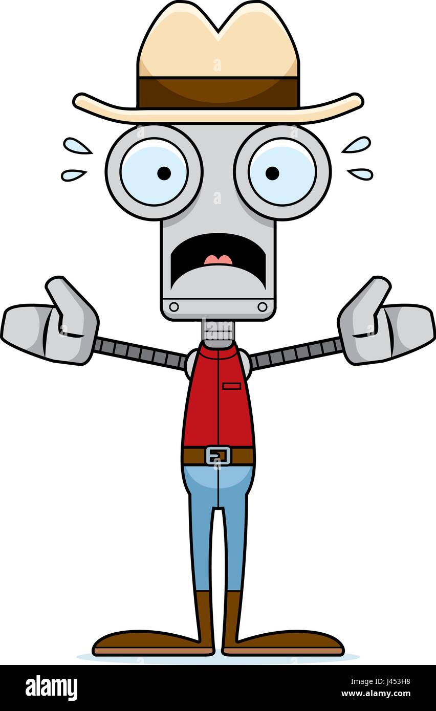 A cartoon cowboy robot looking scared Stock Vector Image & Art - Alamy