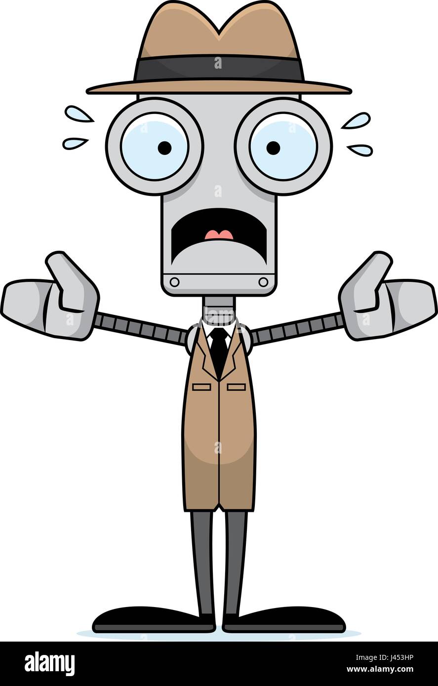 A cartoon detective robot looking scared Stock Vector Image & Art - Alamy