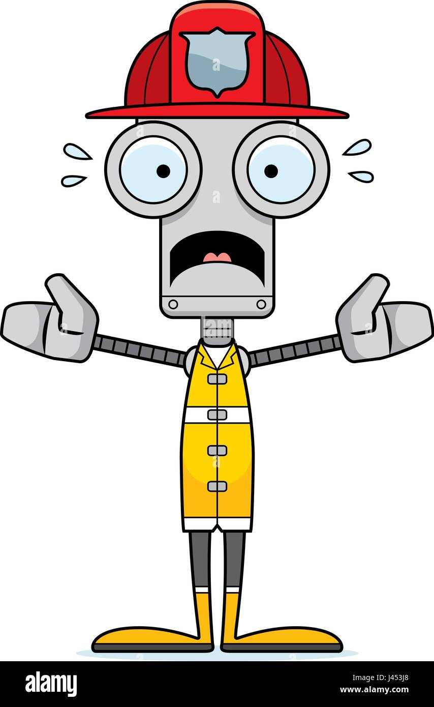 A cartoon firefighter robot looking scared Stock Vector Image & Art - Alamy