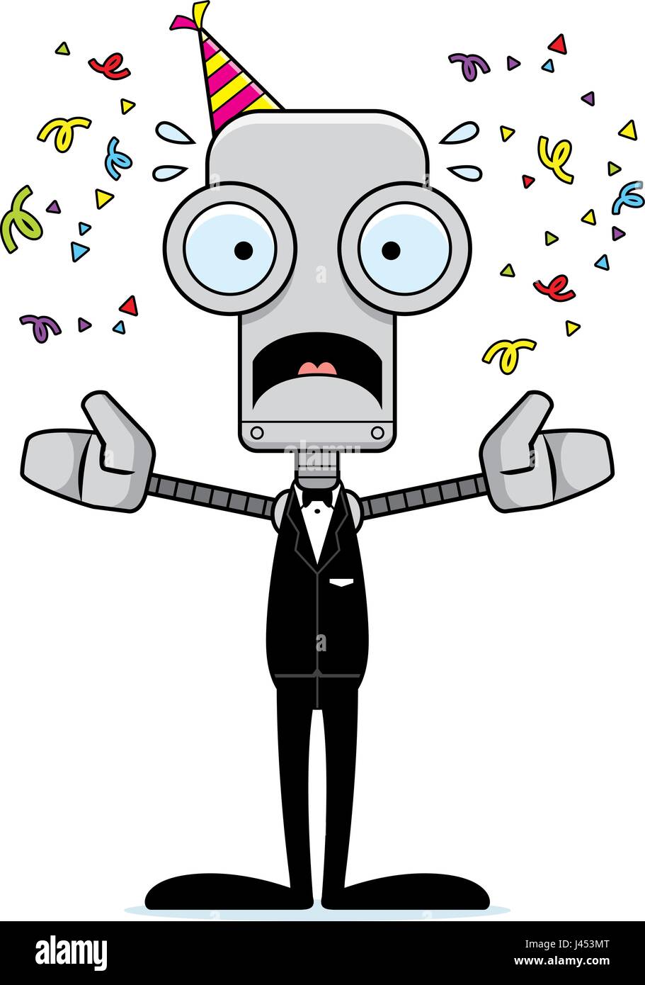 A cartoon party robot looking scared Stock Vector Image & Art - Alamy