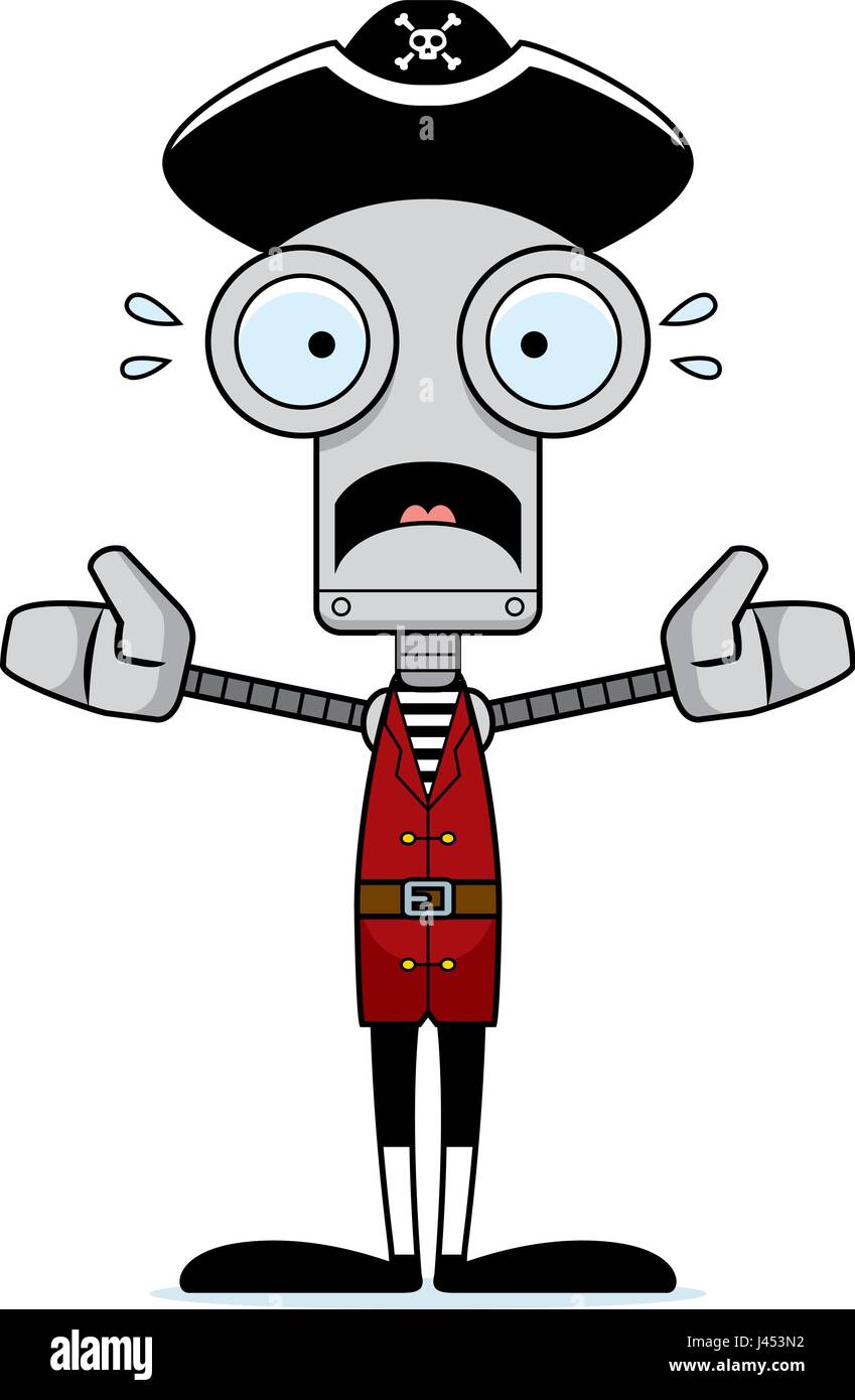 A cartoon pirate robot looking scared Stock Vector Image & Art - Alamy