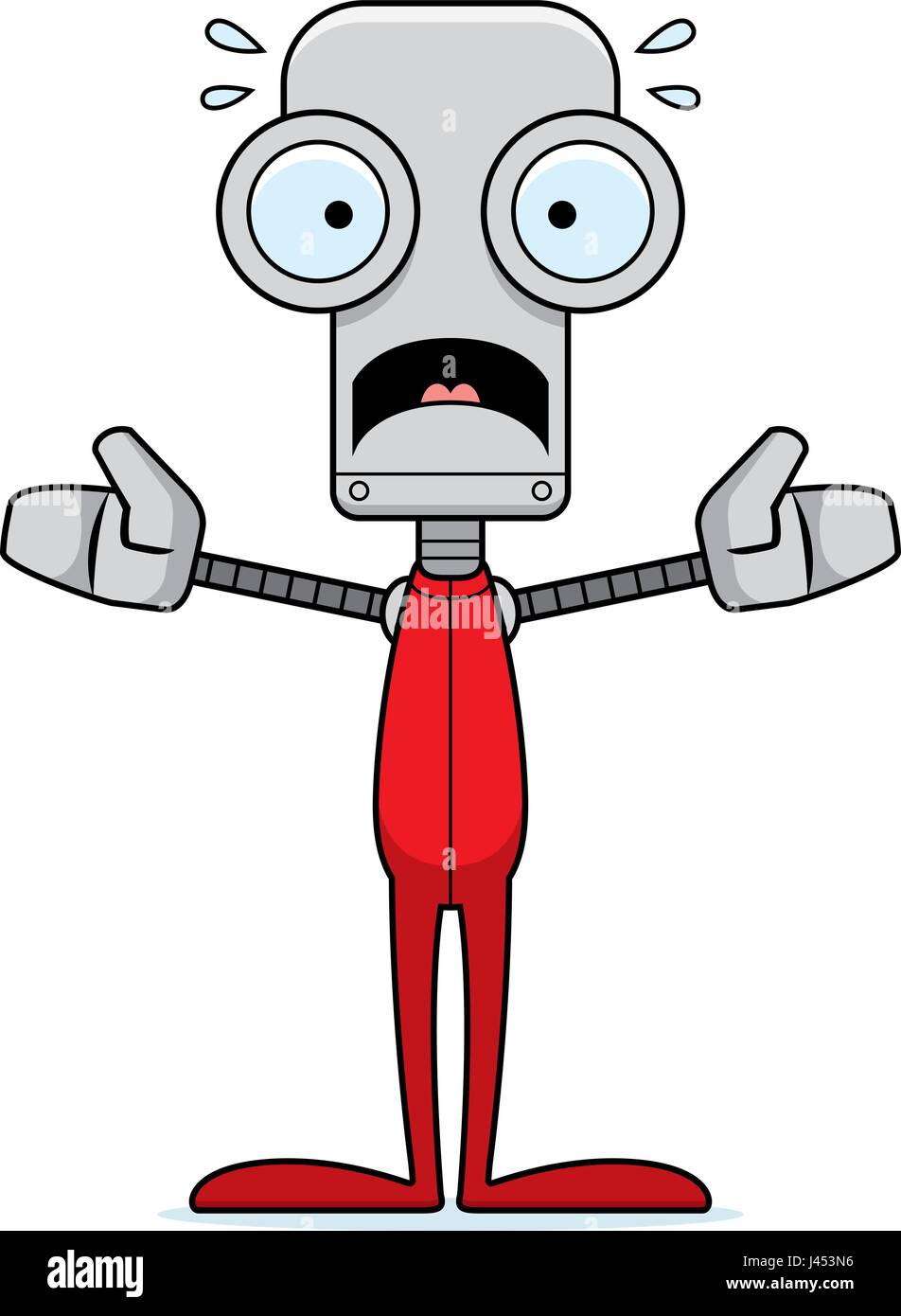 A cartoon robot looking scared in pajamas Stock Vector Image & Art - Alamy