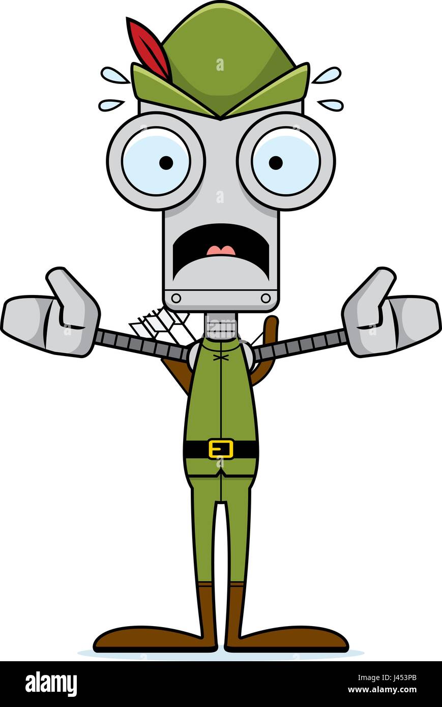 A cartoon Robin Hood robot looking scared Stock Vector Image & Art - Alamy