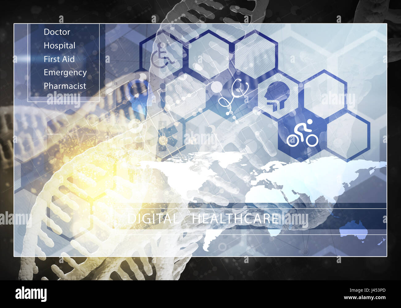 Medicine user interface Stock Photo - Alamy