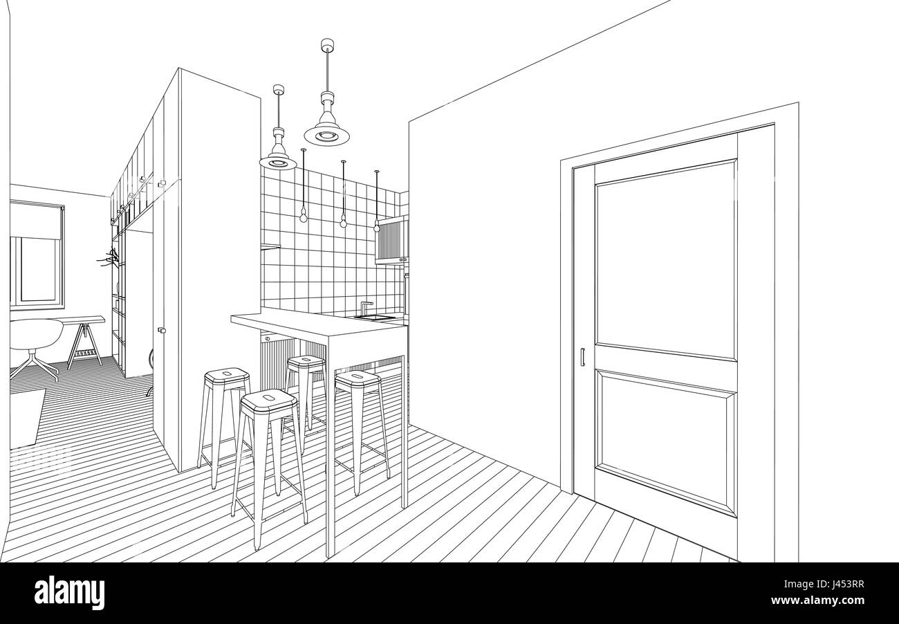 Interior indoors white Stock Vector Images - Alamy