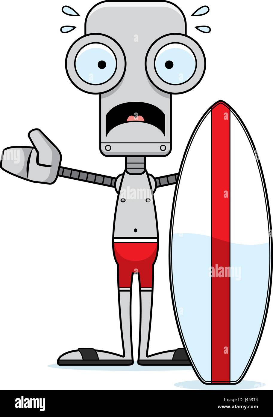 A cartoon surfer robot looking scared Stock Vector Image & Art - Alamy