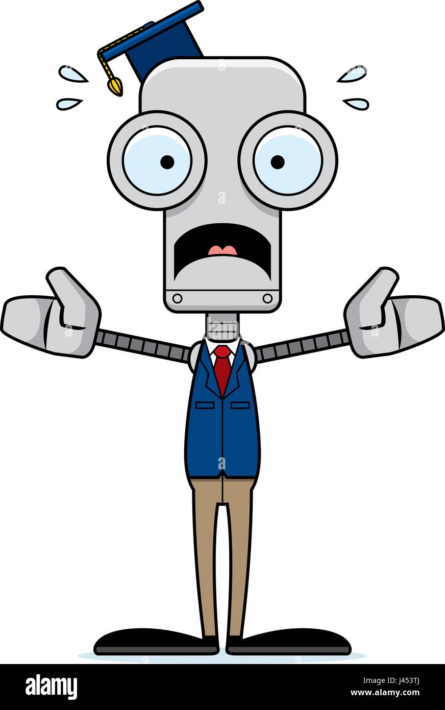 A cartoon teacher robot looking scared Stock Vector Image & Art - Alamy