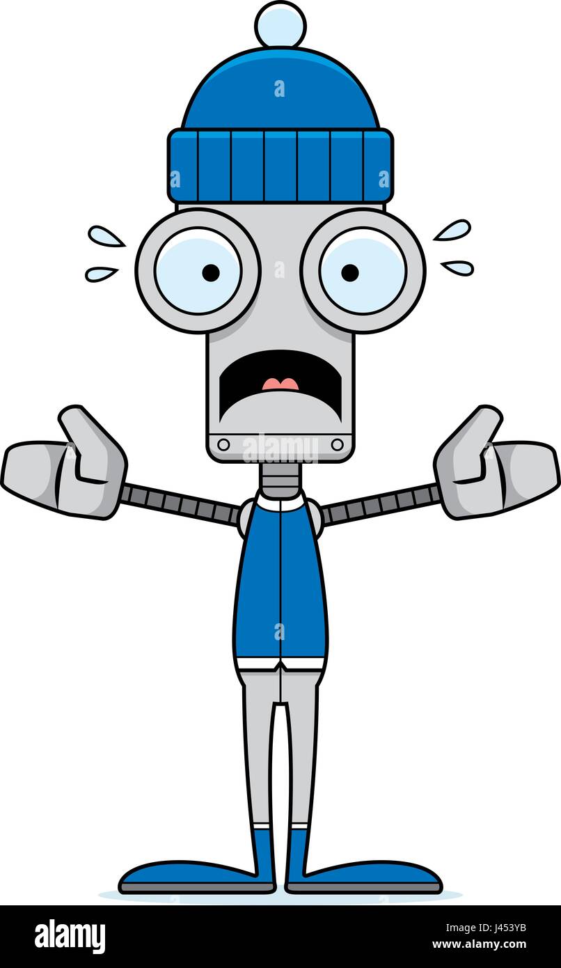 A cartoon winter robot looking scared Stock Vector Image & Art - Alamy