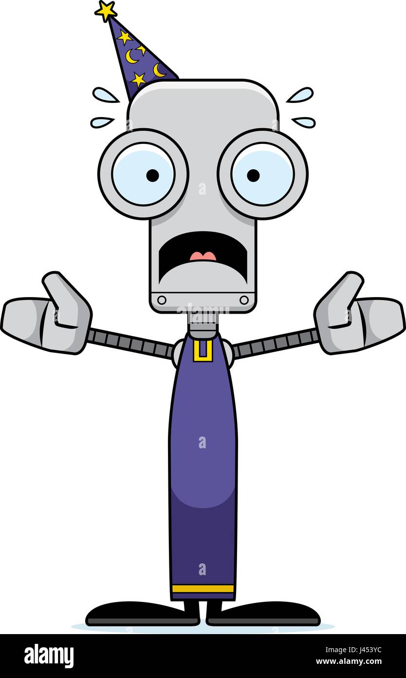 A cartoon wizard robot looking scared Stock Vector Image & Art - Alamy