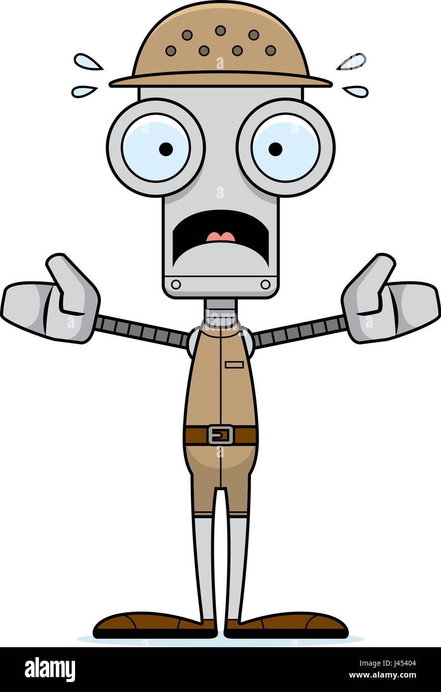 A cartoon zookeeper robot looking scared Stock Vector Image & Art - Alamy