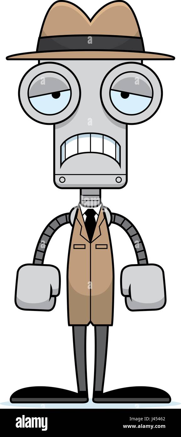 A cartoon detective robot looking sad Stock Vector Image & Art - Alamy
