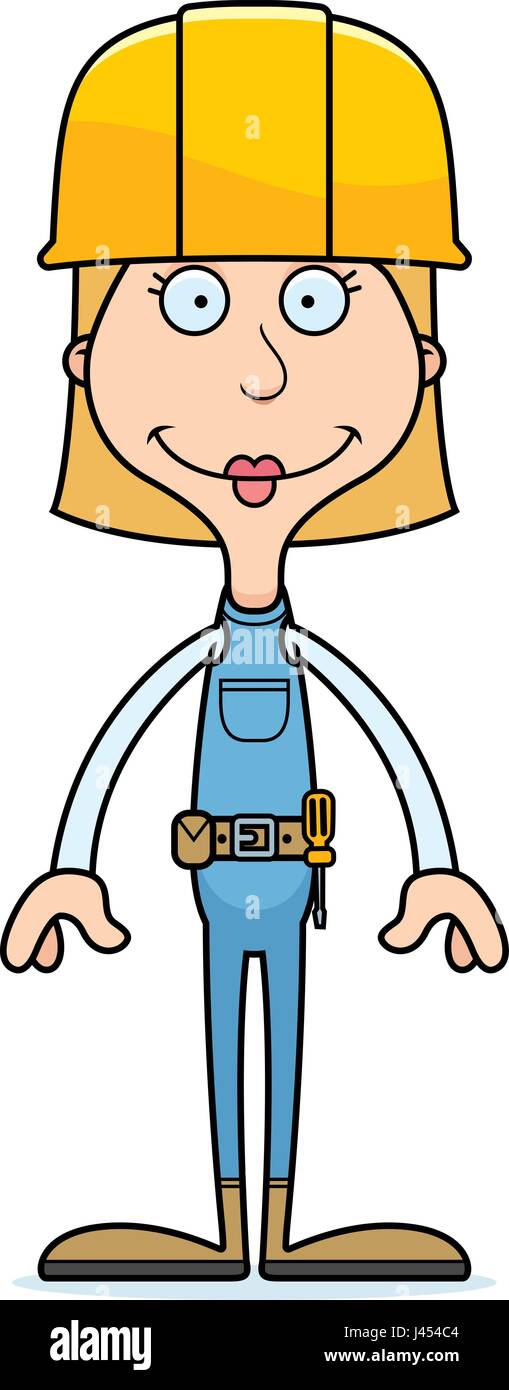 A cartoon construction worker woman smiling Stock Vector Image & Art ...