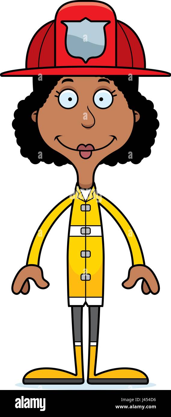 A cartoon firefighter woman smiling Stock Vector Image & Art - Alamy