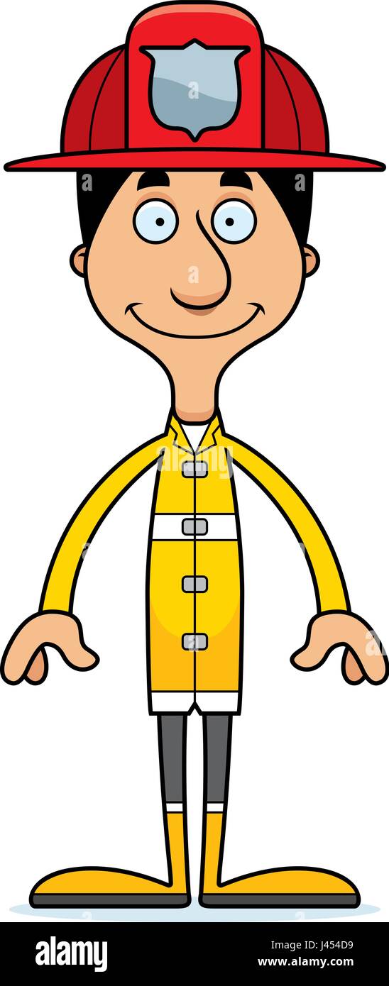 Cartoon firefighter man smiling hi-res stock photography and images - Alamy