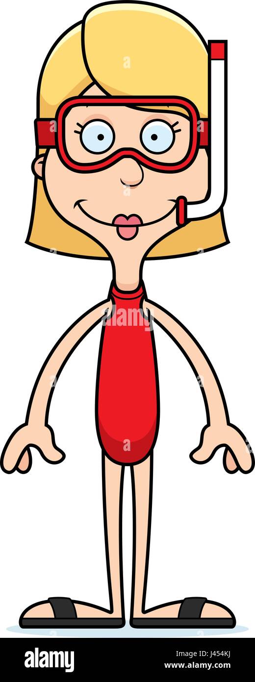 A cartoon snorkeler woman smiling Stock Vector Image & Art - Alamy