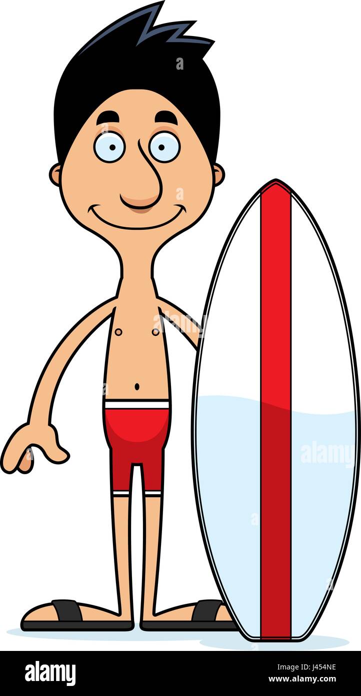 Cartoon surfer man smiling hi-res stock photography and images - Alamy