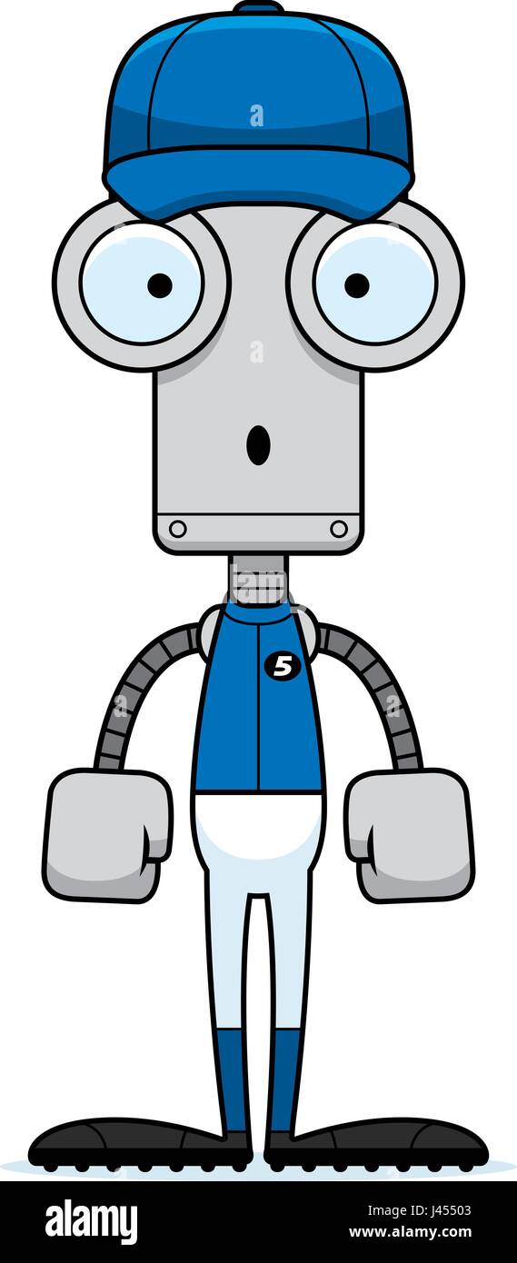 A cartoon baseball player robot looking surprised Stock Vector Image ...