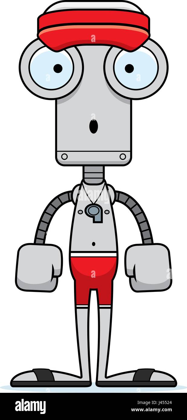 A cartoon lifeguard robot looking surprised Stock Vector Image & Art ...