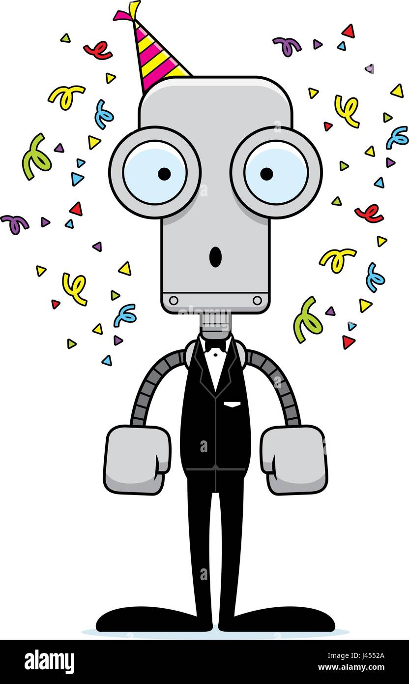 A cartoon party robot looking surprised Stock Vector Image & Art - Alamy