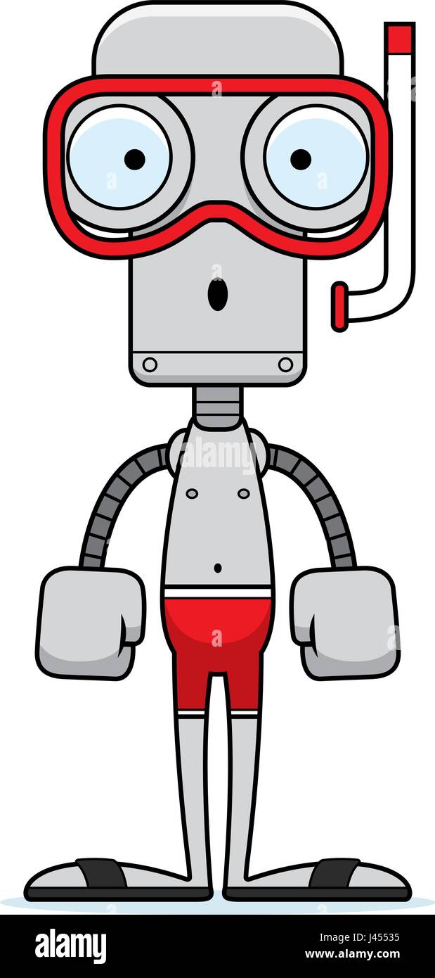A cartoon snorkeler robot looking surprised Stock Vector Image & Art ...