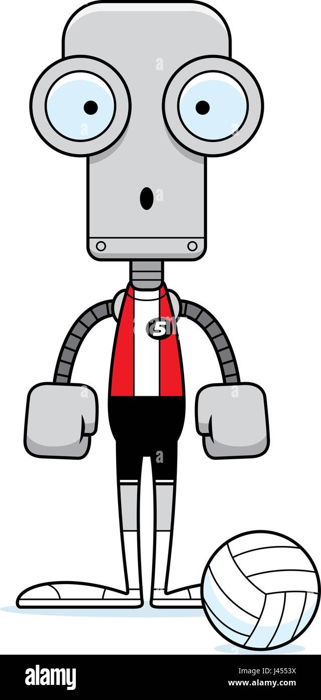 A cartoon volleyball player robot looking surprised Stock Vector Image ...