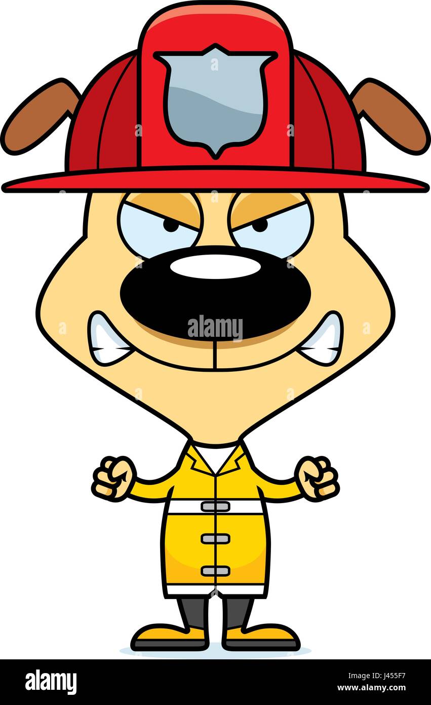 A cartoon firefighter puppy looking angry Stock Vector Image & Art - Alamy