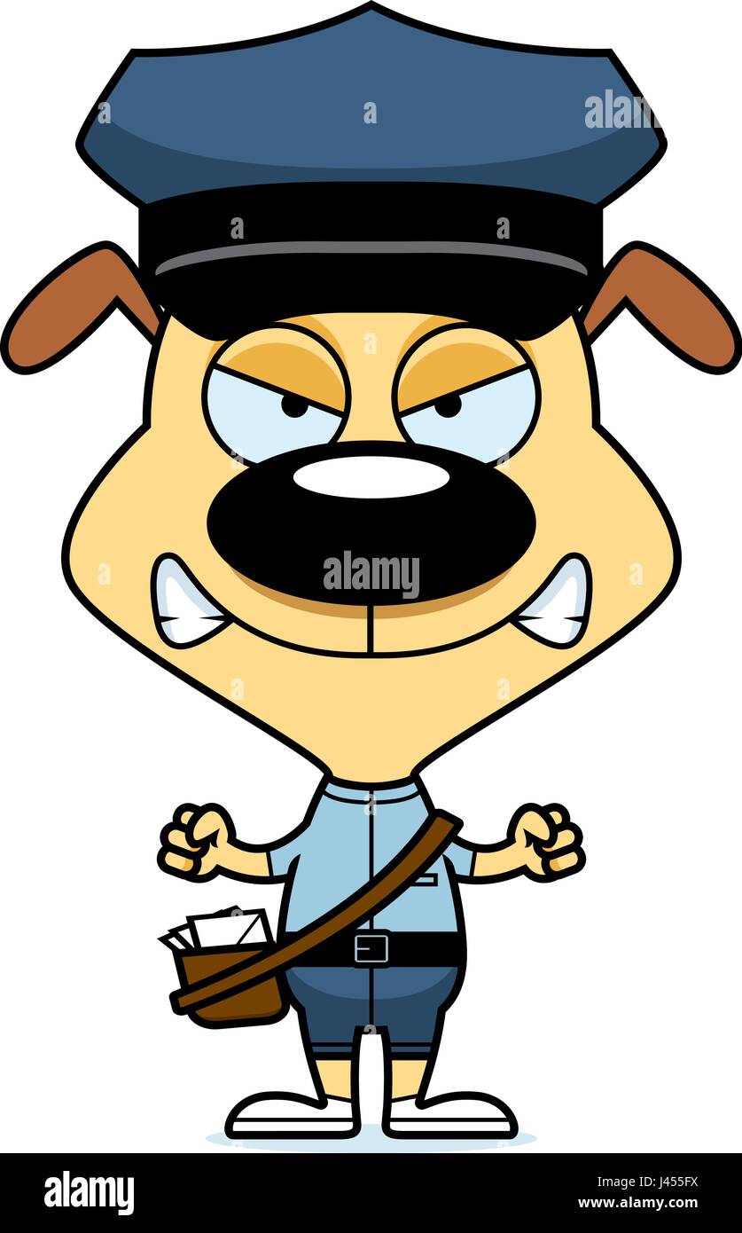 A cartoon mail carrier puppy looking angry Stock Vector Image & Art - Alamy