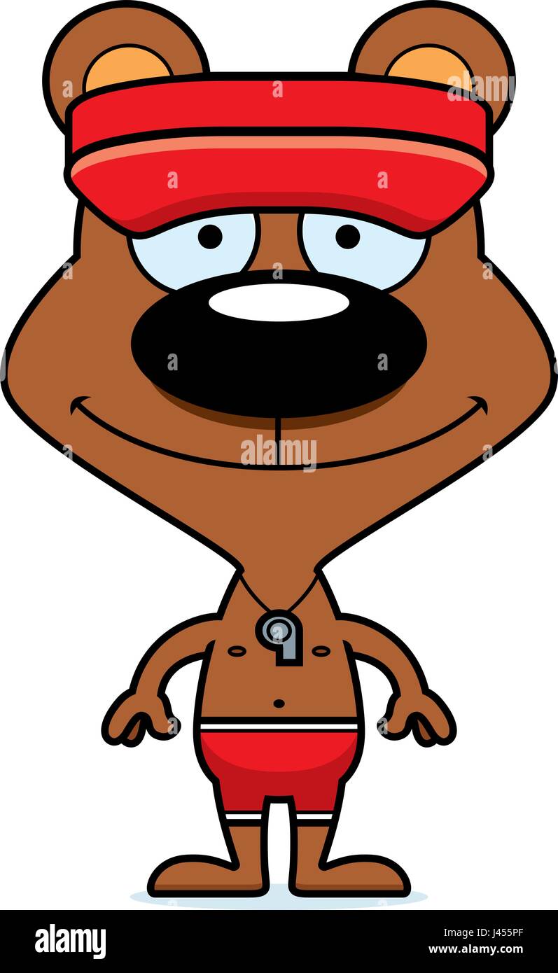A cartoon lifeguard bear smiling Stock Vector Image & Art - Alamy