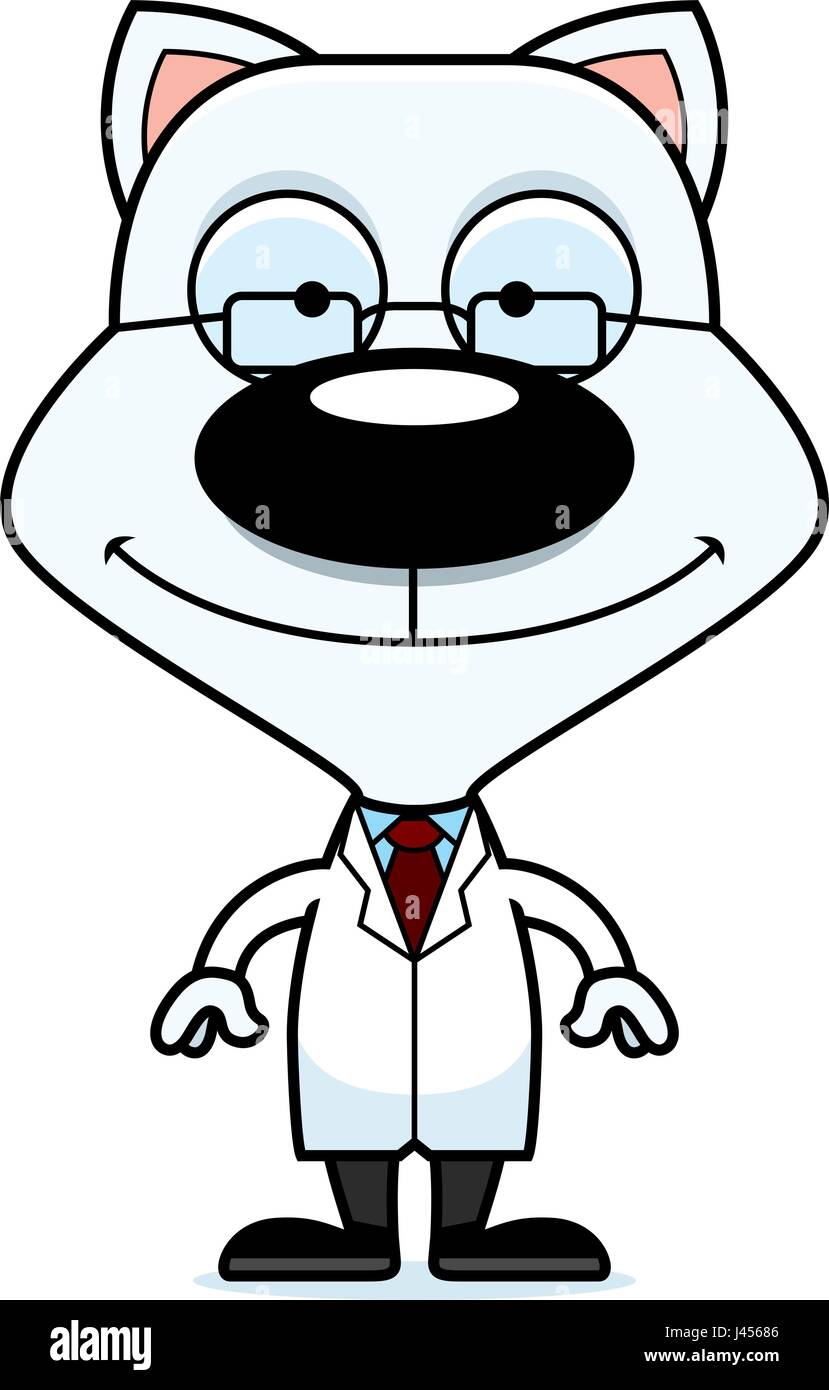 A cartoon scientist kitten smiling Stock Vector Image & Art - Alamy