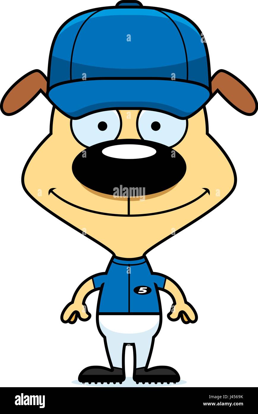 A cartoon baseball player puppy smiling Stock Vector Image & Art - Alamy