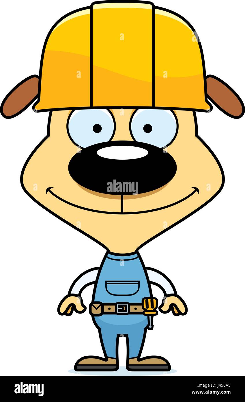 A cartoon construction worker puppy smiling Stock Vector Image & Art ...